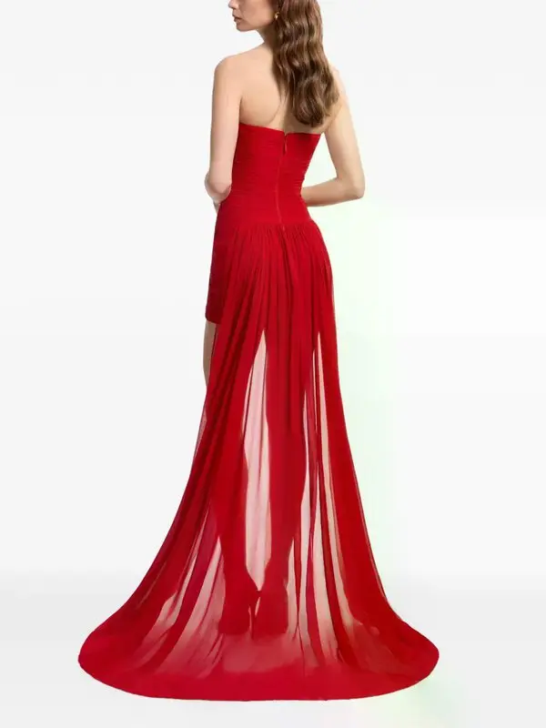 Elie Saab Strapless Draped Mini Dress