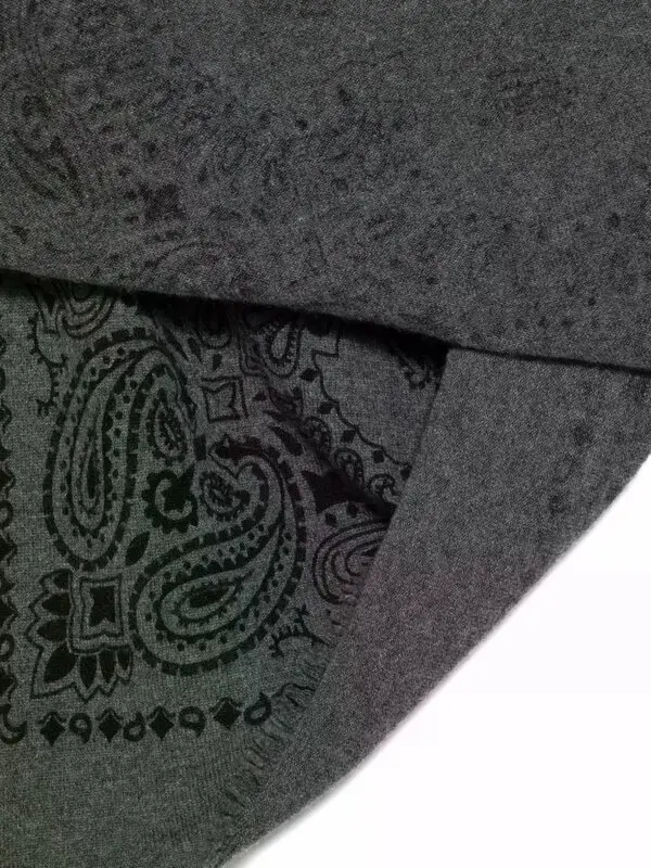 KUJTEN Paisley-print Frayed Scarf