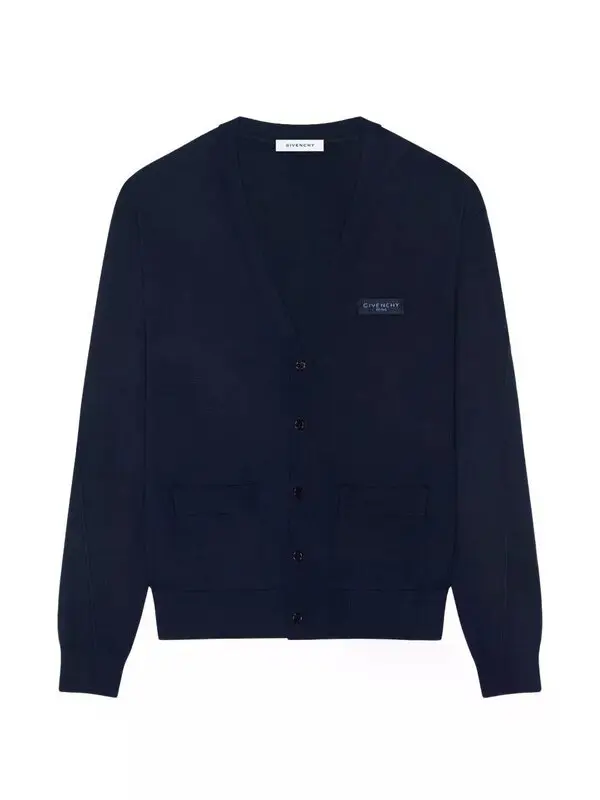 Givenchy Couture Seam Logo-patch V-neck Cardigan