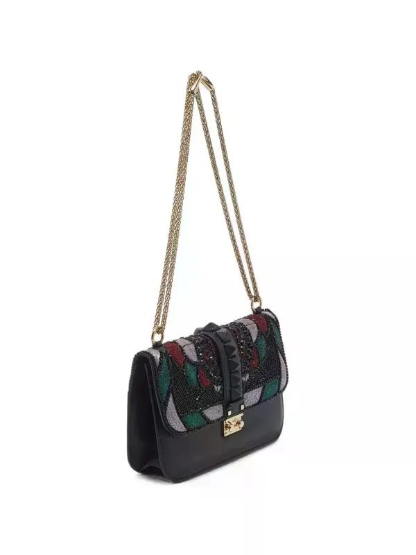 Valentino Garavani Rockstud Glam Lock Bead-embellished Shoulder Bag