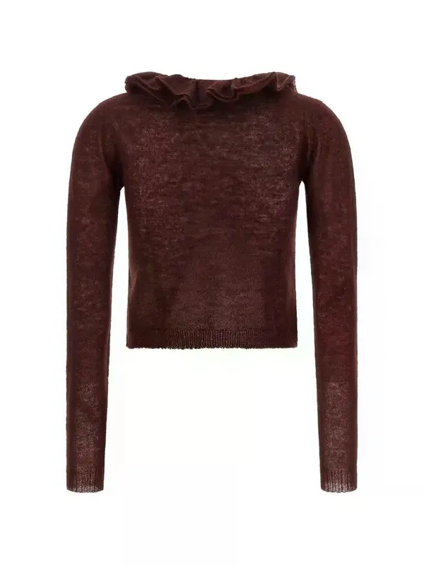 Alberta Ferretti Ruffled Cropped Sweater