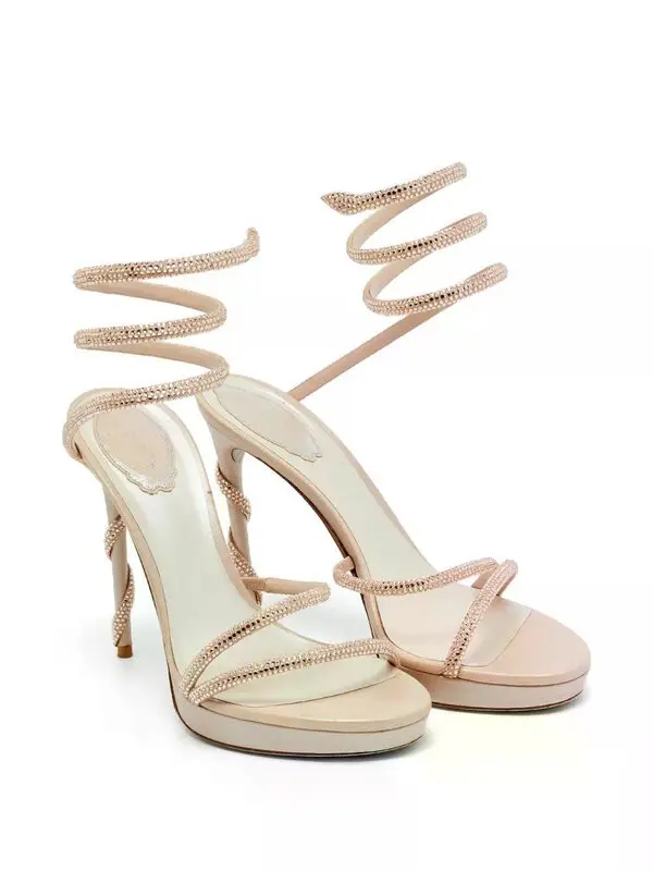 Rene Caovilla Margot Crystal-embellished Heeled Sandals - Neutrals
