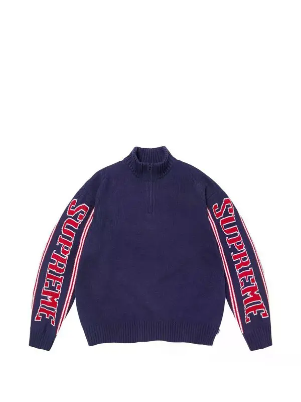 Supreme Jacquard-sleeve Half-zip Sweater