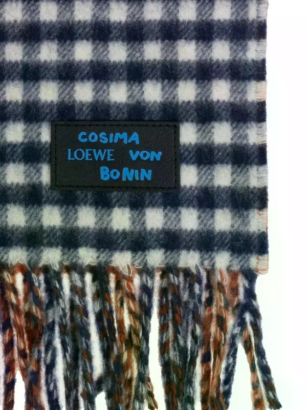 Loewe X Cosima Von Bonin Checked Scarf - Red