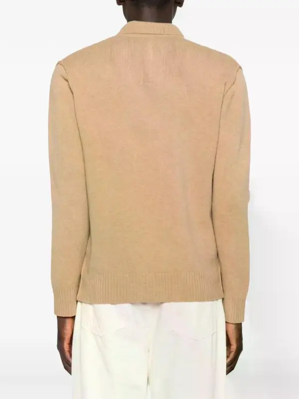 PAOLO PECORA Argyle-intarsia Virgin Polo Sweater