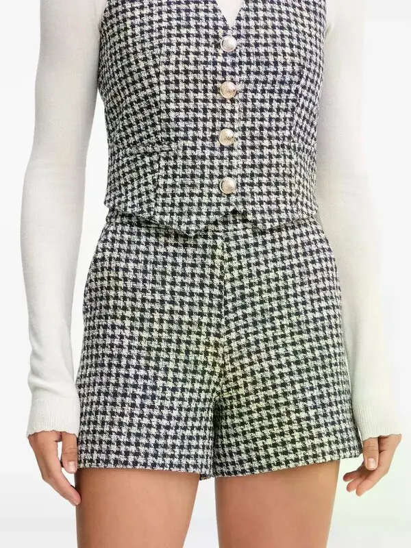 MORGAN Houndstooth-pattern Shorts - Black