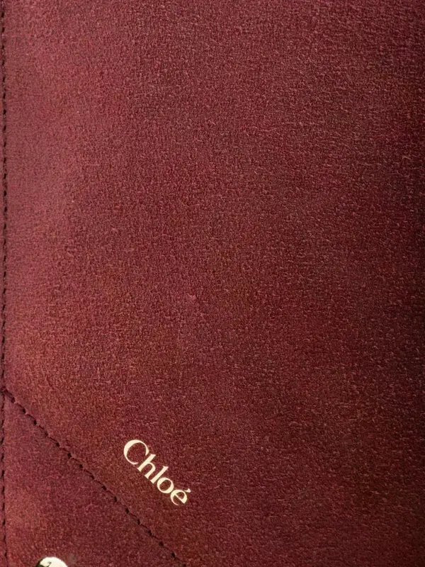 Chloé Logo-print Suede Clutch Bag