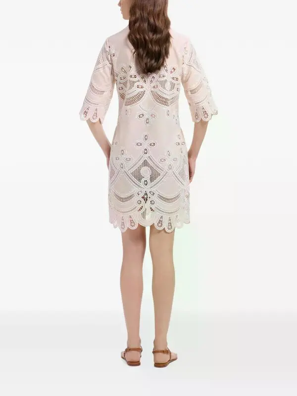 Elie Saab Embroidered Pussy-bow Mini Dress
