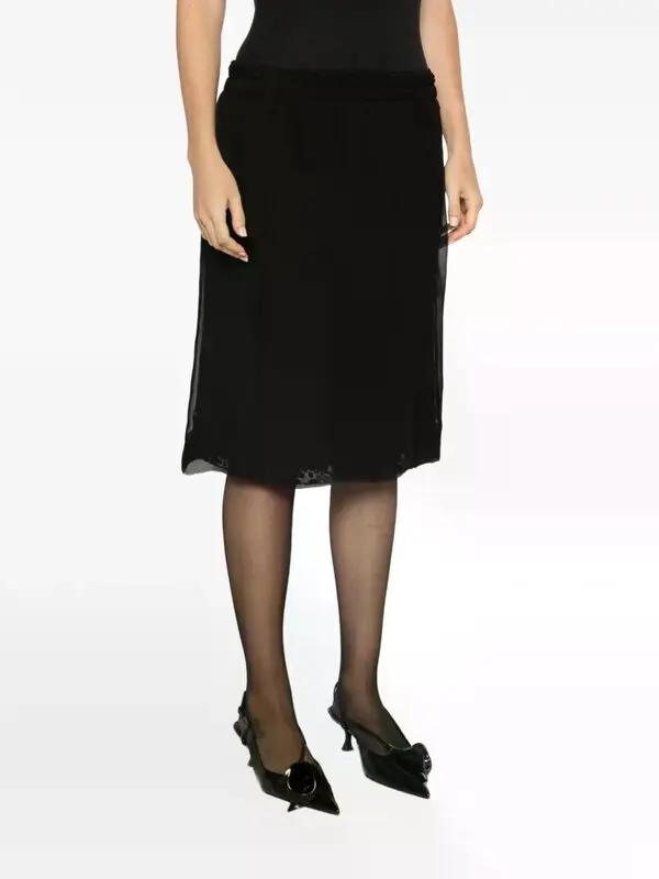 N°21 Lace-trim Elasticated Mid Skirt