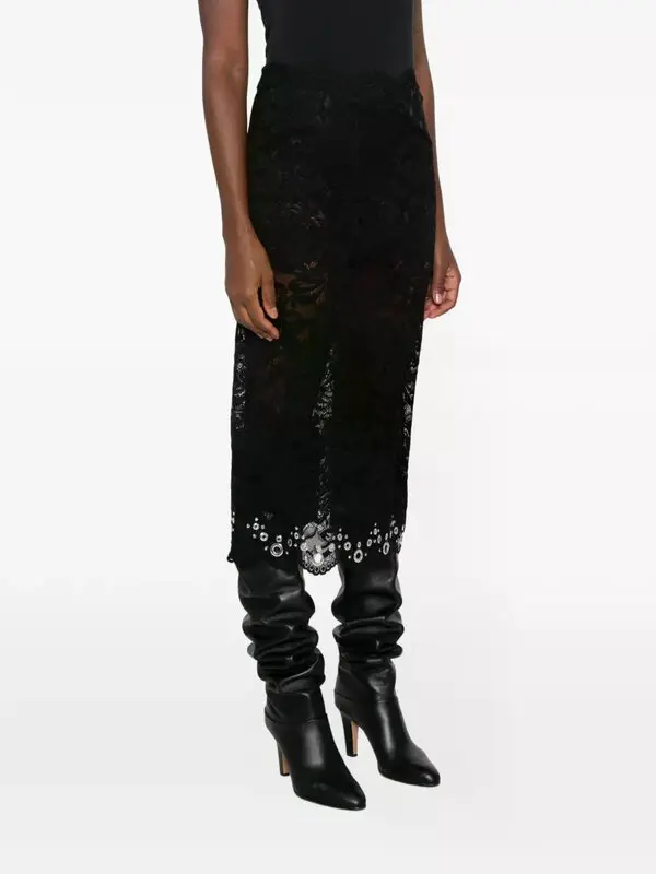 Rabanne Eyelet-embellished Lace Skirt