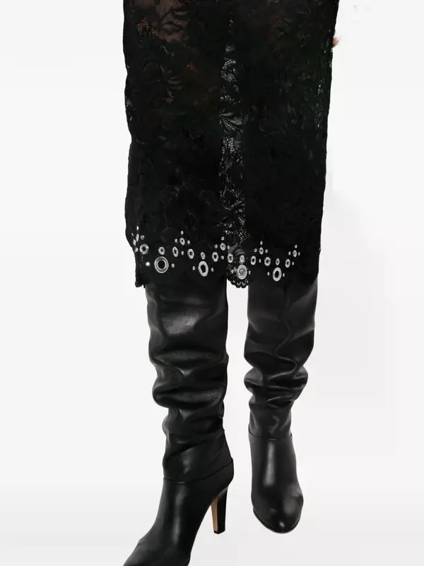 Rabanne Eyelet-embellished Lace Skirt