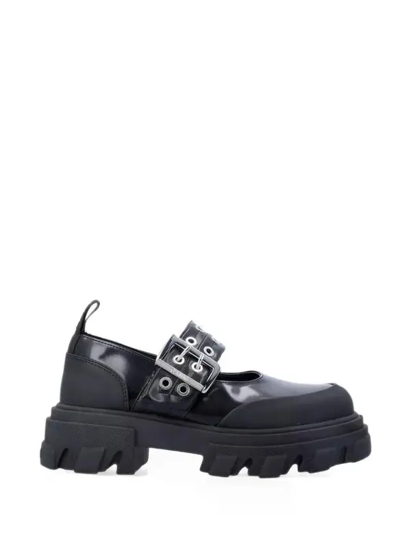 GANNI Cleated Eyelet-embellished Ballet Flats