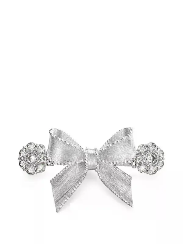 SHUSHU/TONG X Yvmin Bow-detail Embellished Hair Clip - Silver