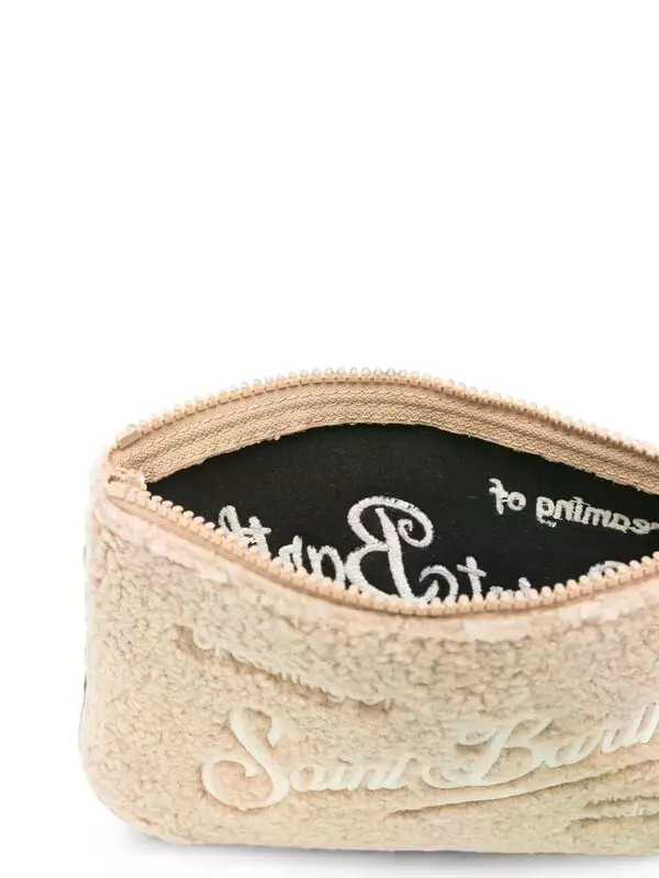 MC2 SAINT BARTH Aline Logo-embroidered Shearling-effect Clutch Bag