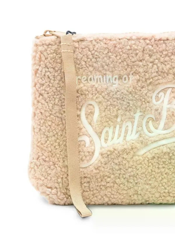 MC2 SAINT BARTH Aline Logo-embroidered Shearling-effect Clutch Bag