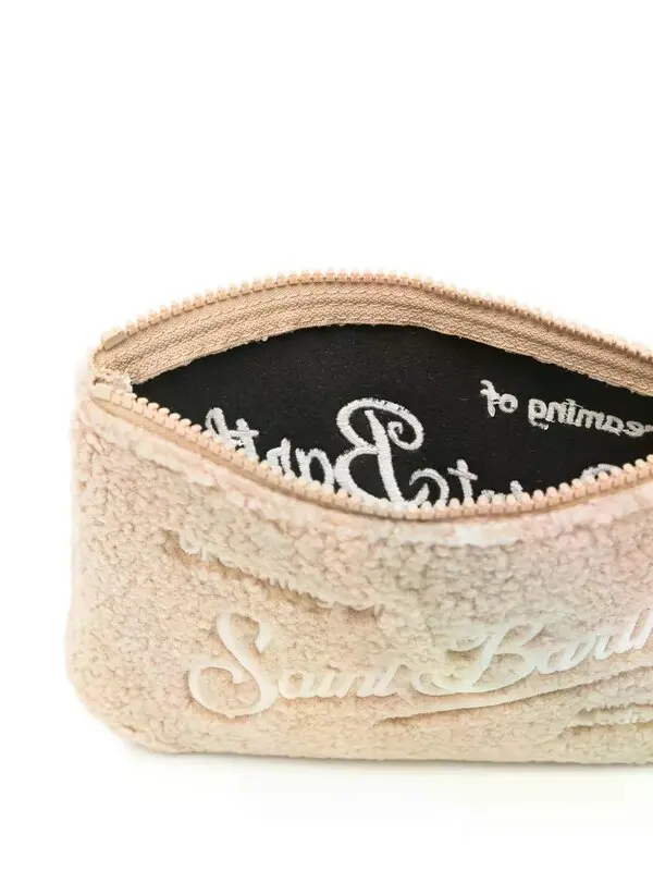 MC2 SAINT BARTH Aline Logo-embroidered Shearling-effect Clutch Bag