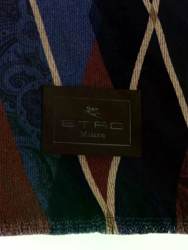 Etro Paisley Argyle-pattern Blanket - Blue