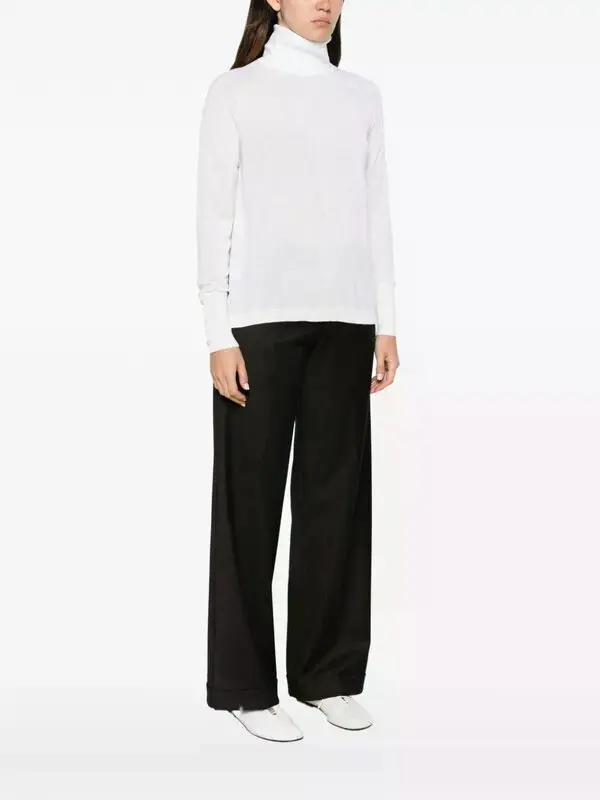 Alpha Studio Button-cuff Roll-neck Sweater
