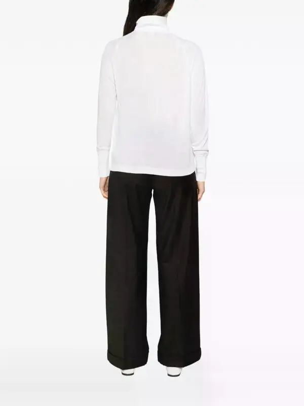 Alpha Studio Button-cuff Roll-neck Sweater