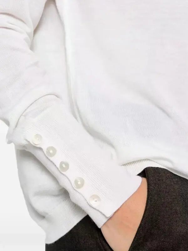 Alpha Studio Button-cuff Roll-neck Sweater
