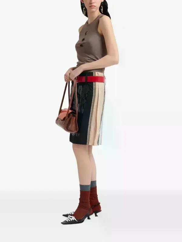 Marni Poplin Skirt With Disco Sequins