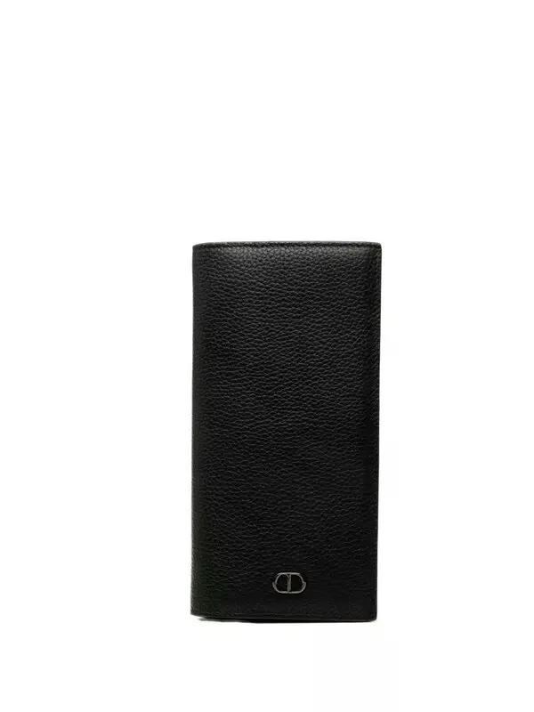 Dior 2024 Grained Calfskin Cd Icon Bifold Wallet Long Wallets - Black