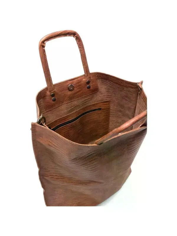 UN TE' DA MATTI Large Sporta Tejus-effect Leather Tote Bag