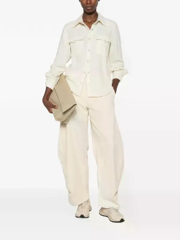 KUJTEN Lumber Plain Western-style Cashmere Shirt