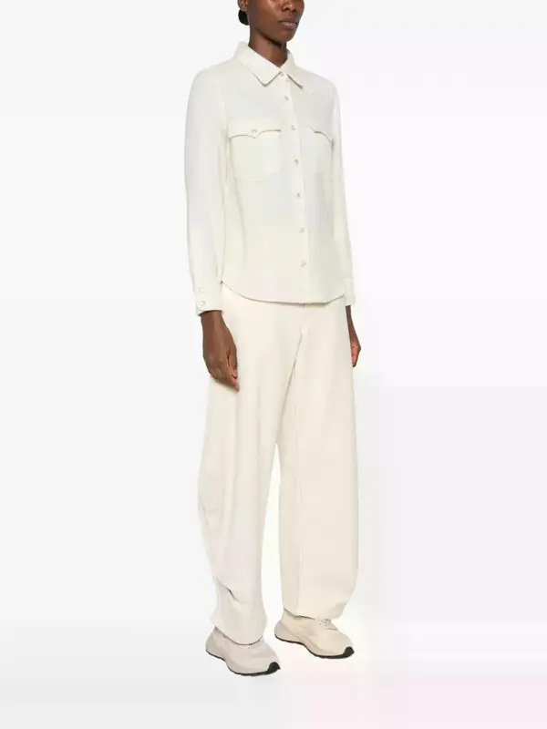 KUJTEN Lumber Plain Western-style Cashmere Shirt