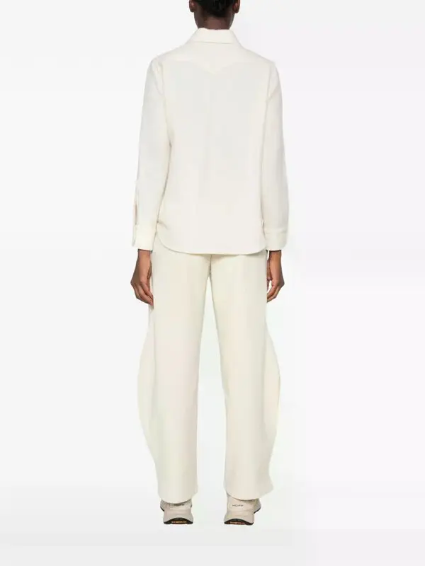 KUJTEN Lumber Plain Western-style Cashmere Shirt