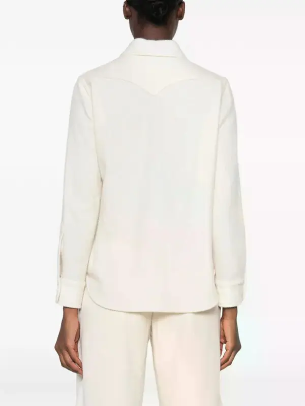 KUJTEN Lumber Plain Western-style Cashmere Shirt