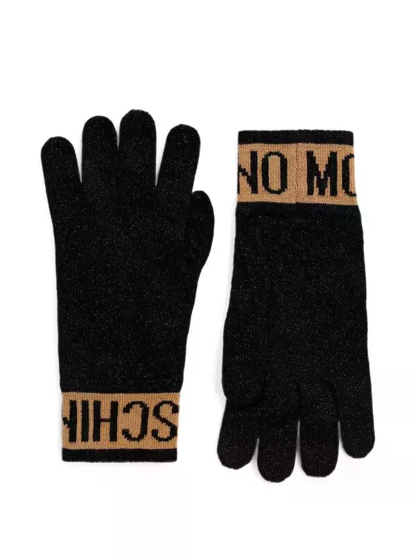 Moschino Logo-knit Gloves