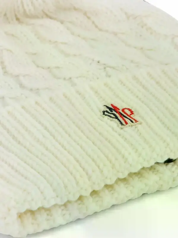 Moncler Cable-knit Pompom Beanie Hat