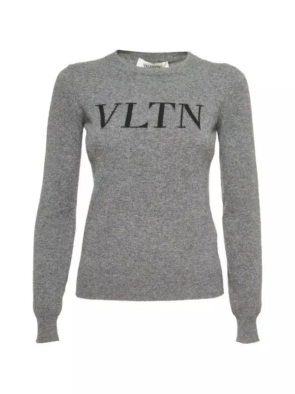 Valentino Garavani Vltn Intarsia Crewneck Sweater - Grey