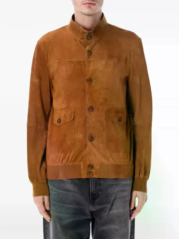 SWD BY S.W.O.R.D. Button-up Suede Jacket - Brown