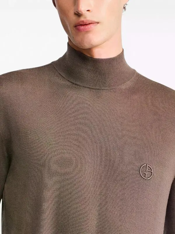 Giorgio Armani Logo-embroidered High-neck Sweater