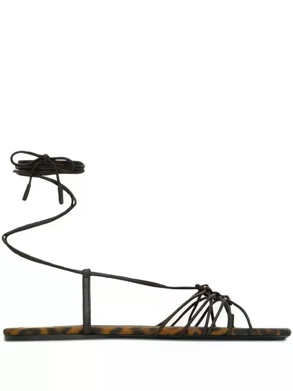 Saint Laurent Babylone Smooth-leather Sandals - Brown