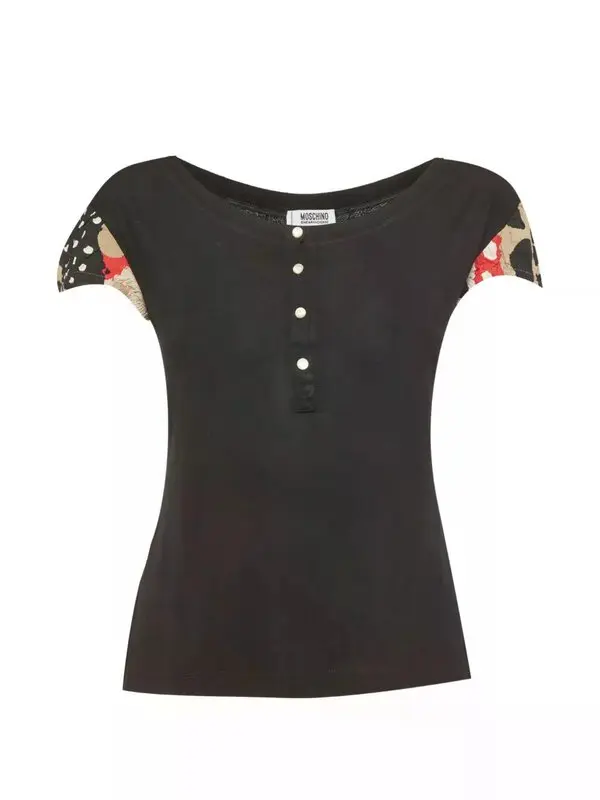 Moschino Polka Dot Print Jersey T-shirt - Black