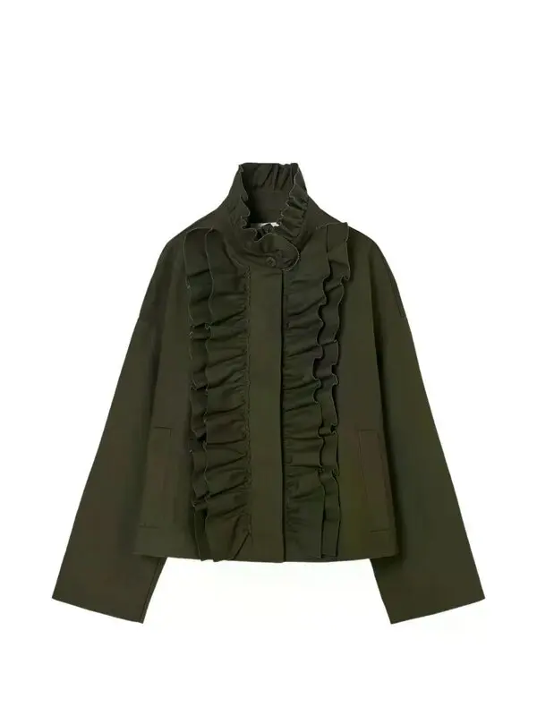 PSOPHIA Ruffle-detailed Cropped Jacket