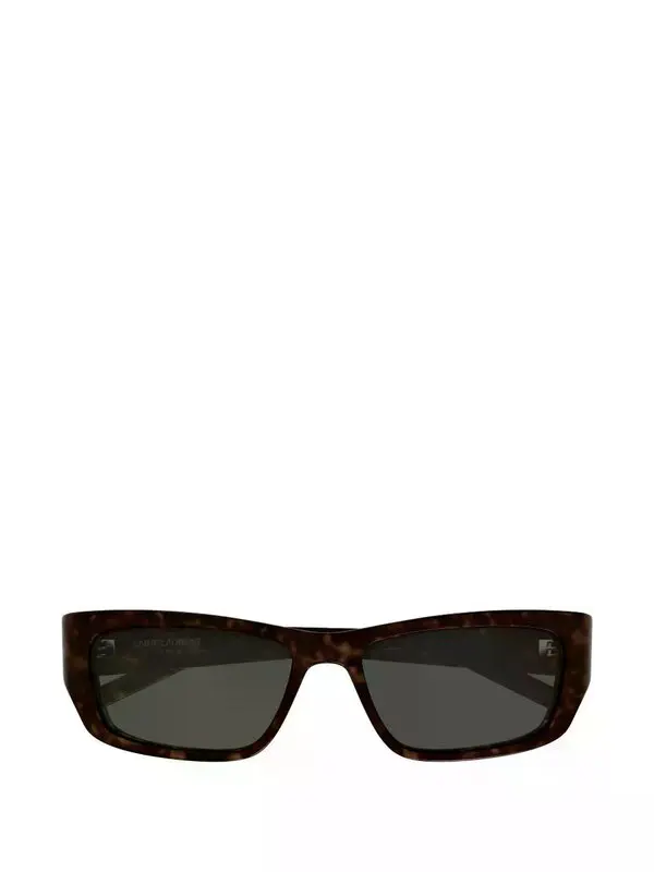 Saint Laurent Jazz Rectangle-frame Sunglasses - Brown