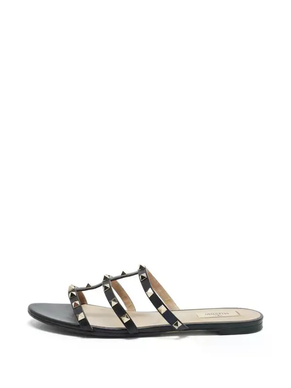 Valentino Garavani Rockstud Flat Sandal - Black