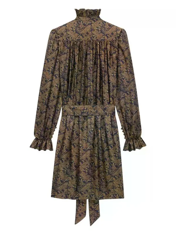 Saint Laurent Paisley-print Ruffled Dress
