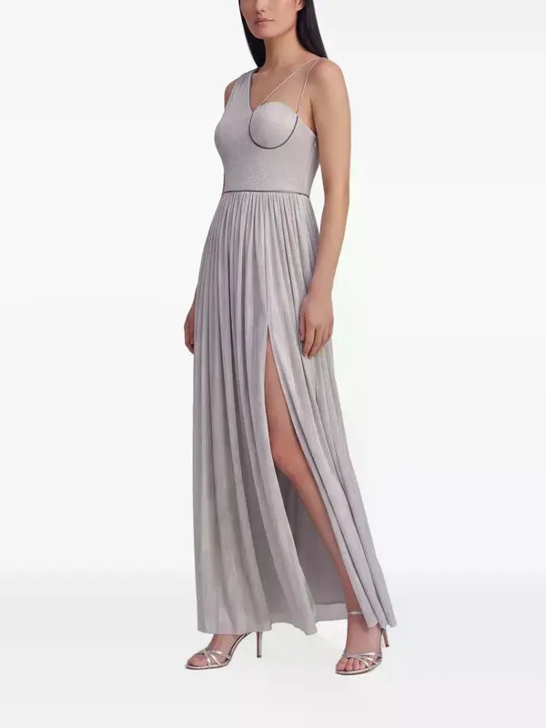 Vintage One-shoulder Pleated Maxi Dress