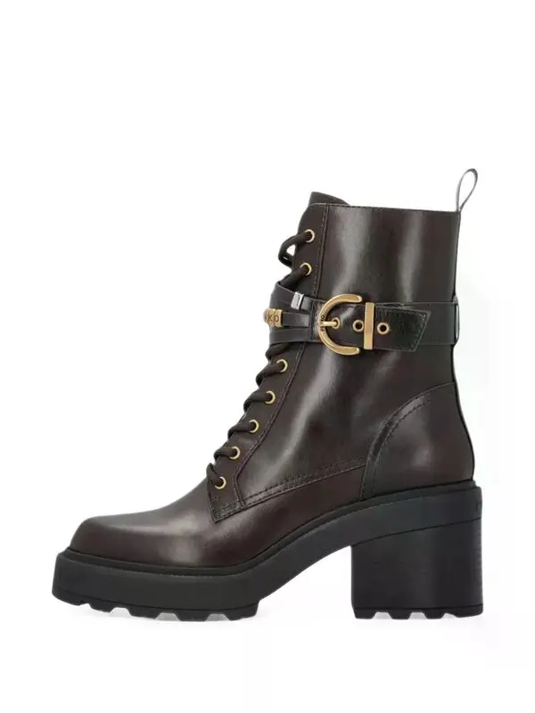 Pinko Buckled Lace-up Combat Boots