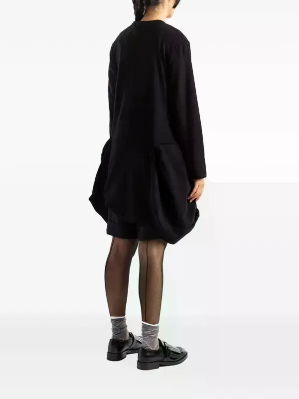 Comme Des Garçons Draped-pocket Boiled Wool Sweater Dress