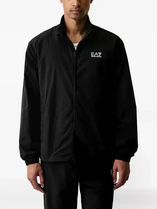 EA7 Logo-print Zip-up Tracksuit - Black