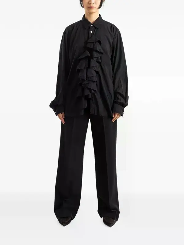 Comme Des Garçons Oversized Ruffled Jabot Cotton Shirt