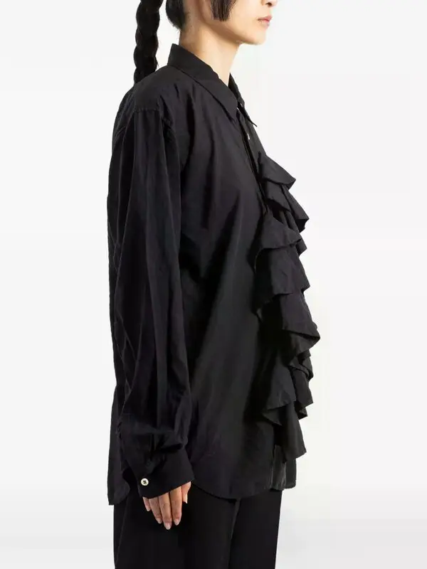 Comme Des Garçons Oversized Ruffled Jabot Cotton Shirt