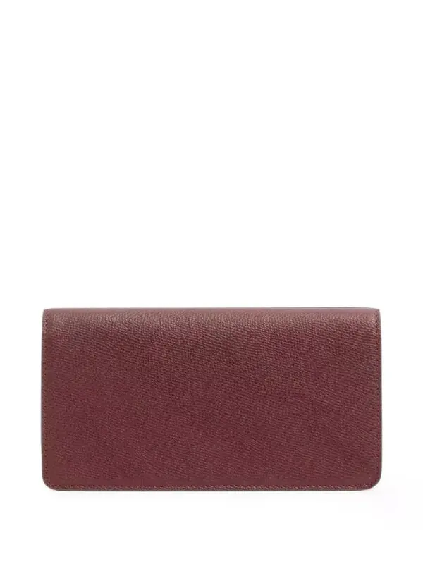 Valentino Garavani Vlogo Signature Grainy Calfskin Wallet With Chain - Red