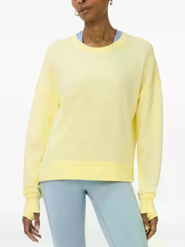 Sweaty Betty After Class Drop-shoulder Thumb-slot Sweatshirt - Yellow